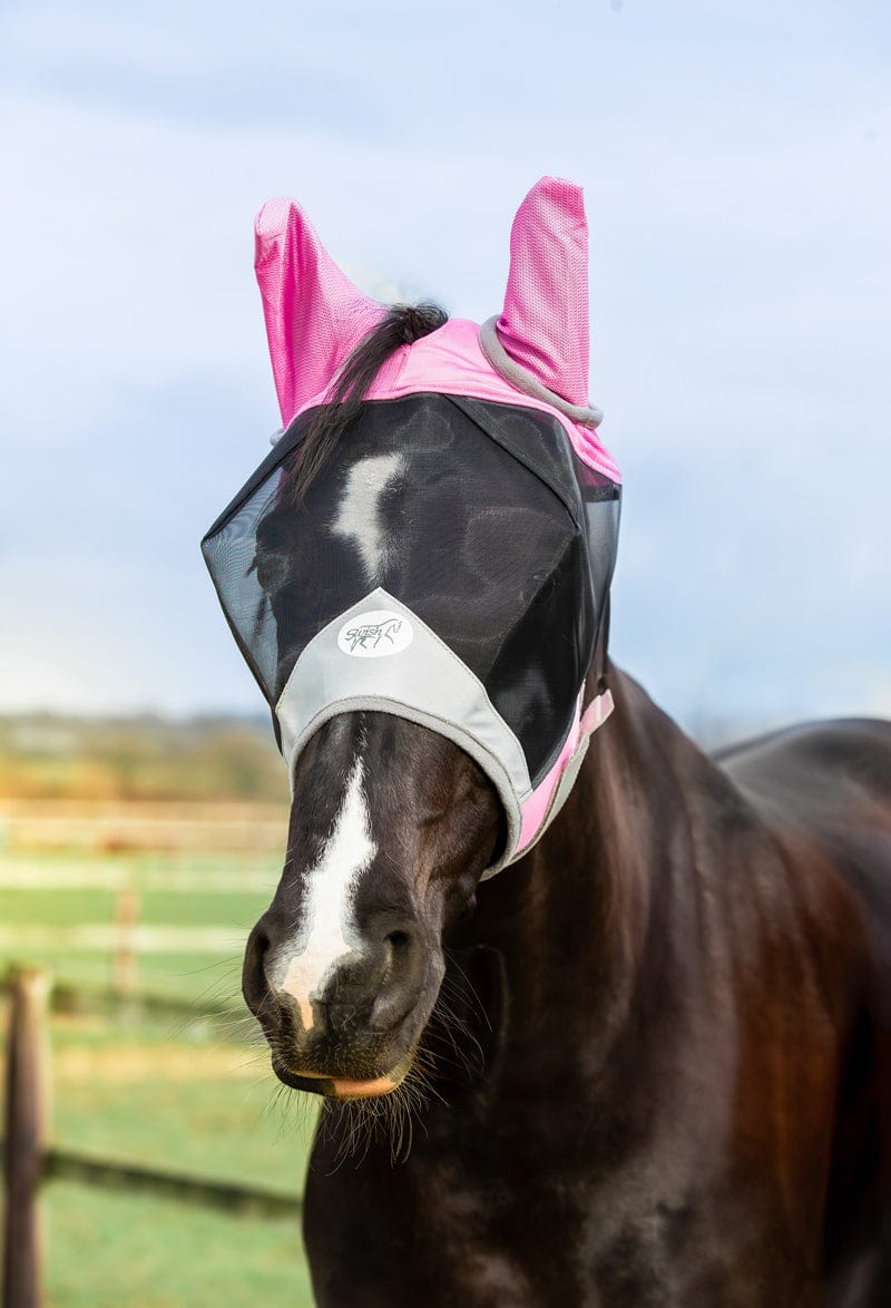 Horse Fly Mask - Baby Pink | Swish Equestrian