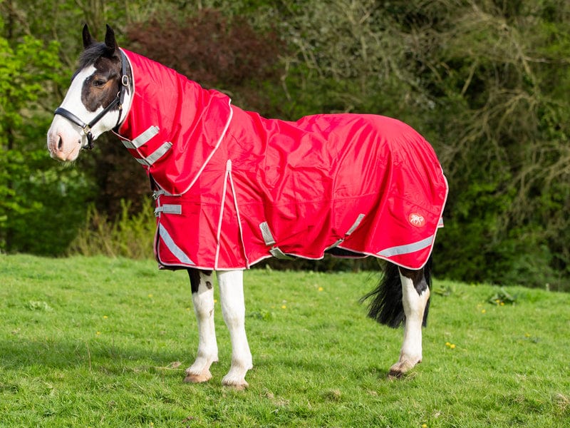WIDE FIT 50g Detachable Neck Turnout Rug - Red | Swish Equestrian